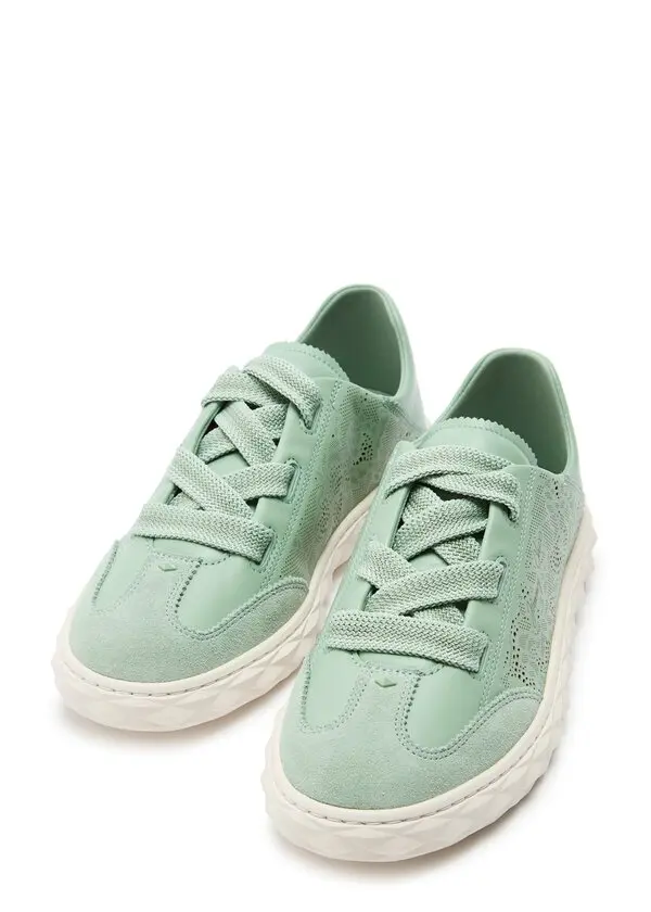 JIMMY CHOO Diamond Light Flex Perforated Leather Sneakers