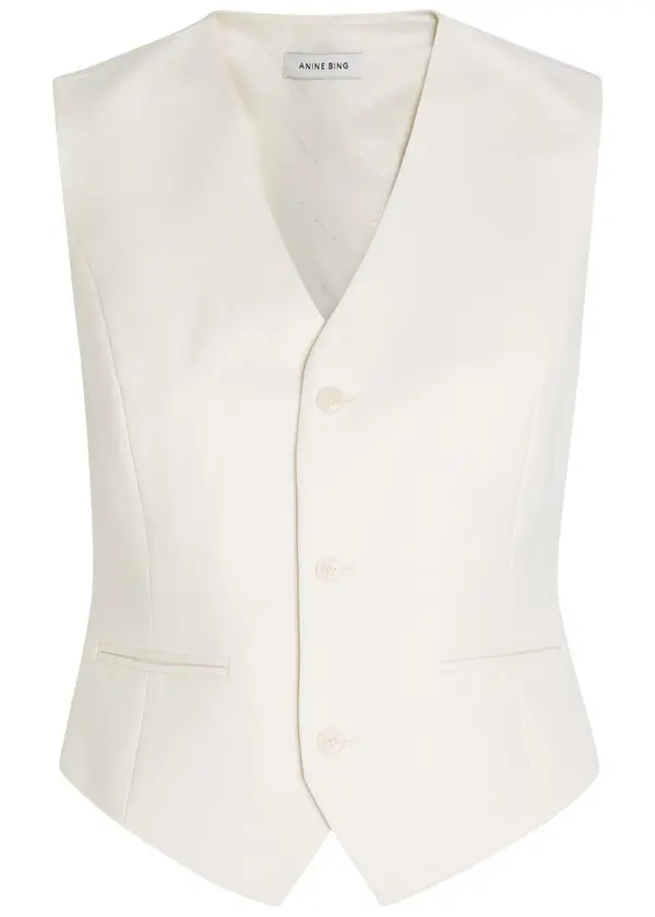 ANINE BING Mario Woven Vest - Ecru