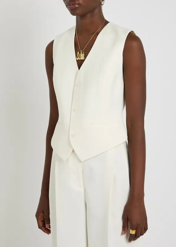 ANINE BING Mario Woven Vest - Ecru