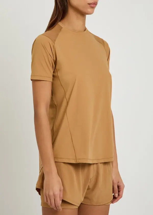 NOW YOU LIVE Stretch-jersey T-shirt With Mesh Panelling