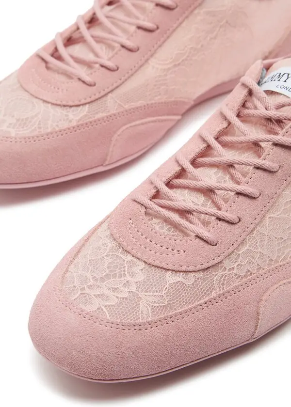 JIMMY CHOO Paneled Lace Sneakers