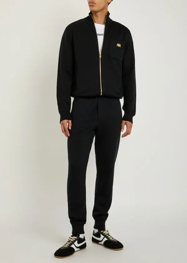 Versace Zip-through Cotton And Cashmere-blend Jumper