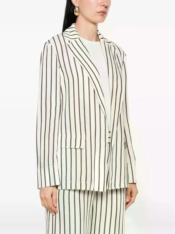 PENNYBLACK Striped Notched Lapel Blazer
