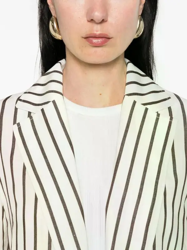 PENNYBLACK Striped Notched Lapel Blazer