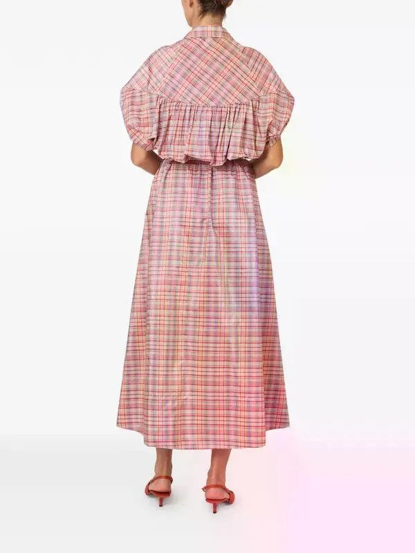 Rosie Assoulin Plaid Silk Belted Dress