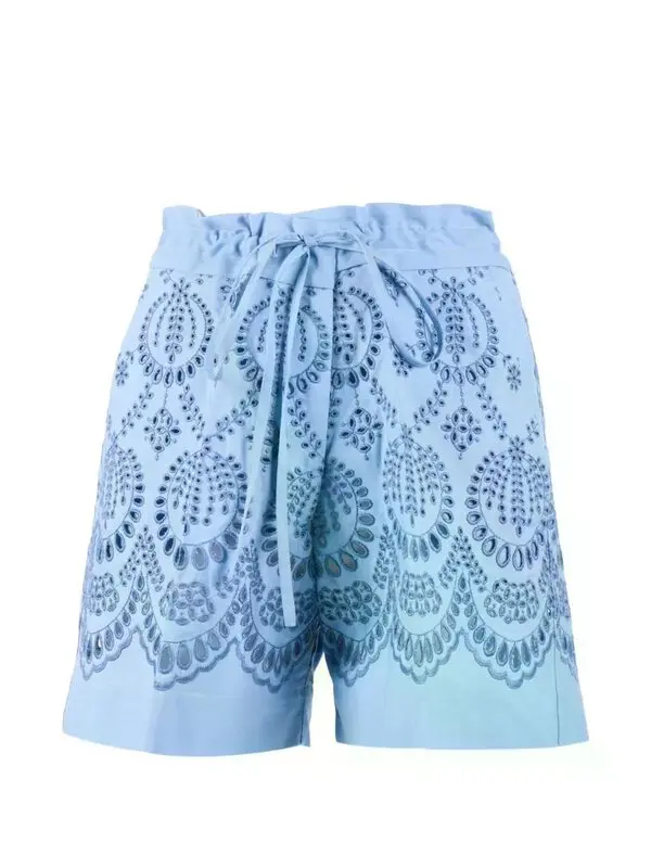 P.a.r.o.s.h Floral Embroidered Shorts - Blue