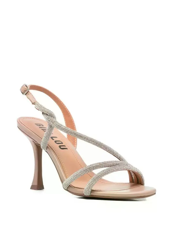 BIBI LOU Crystal Embellished Strappy High Heel Sandals