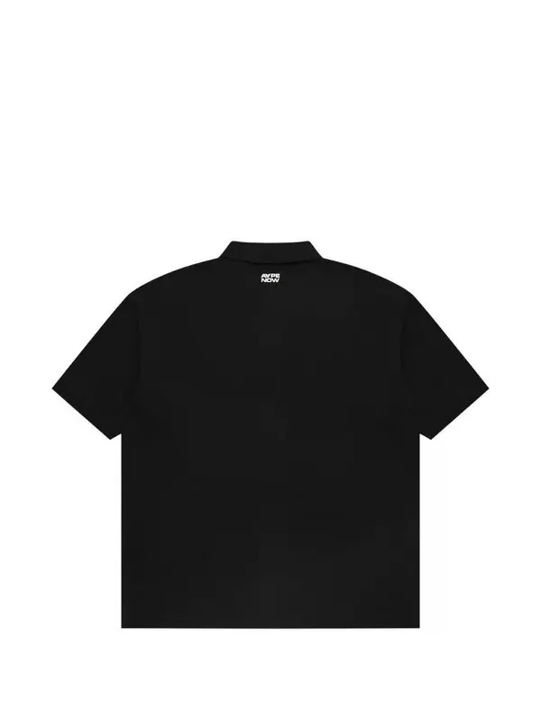 AAPE BY *A BATHING APE Moonface Logo-plaque Polo Shirt - Black