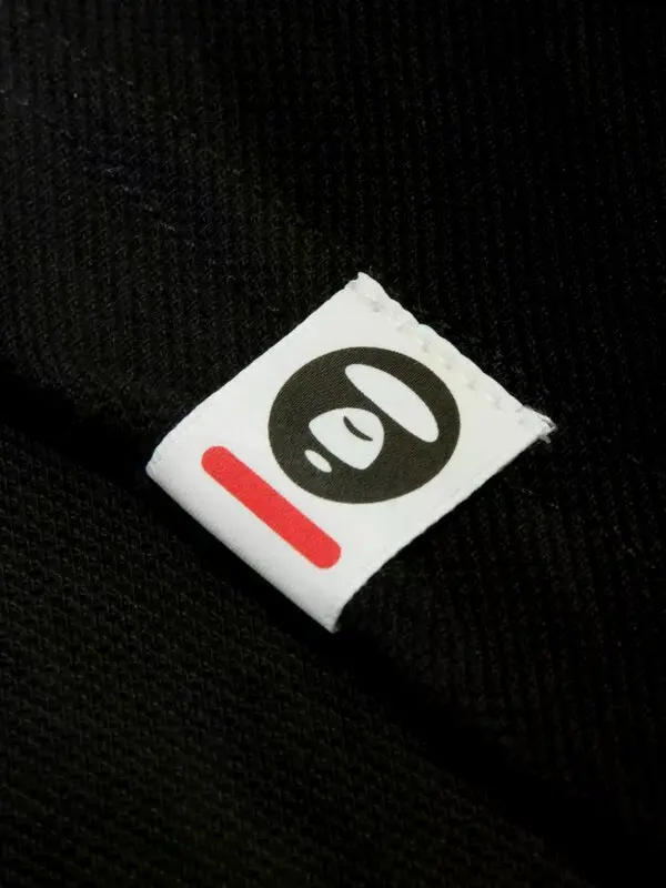 AAPE BY *A BATHING APE Moonface Logo-plaque Polo Shirt - Black
