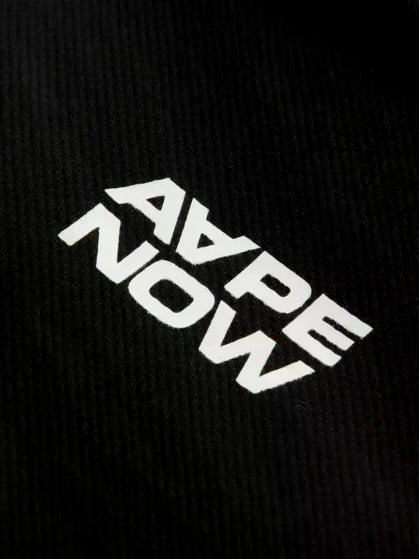 AAPE BY *A BATHING APE Moonface Logo-plaque Polo Shirt - Black