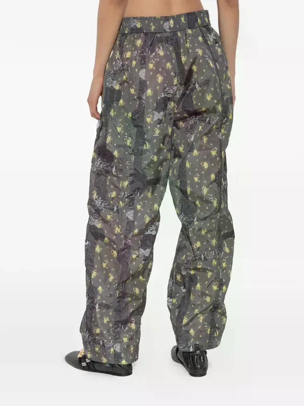 GANNI Floral Print Cargo Trousers