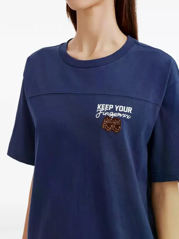 FINGERCROXX Embroidery Panelled T-shirt