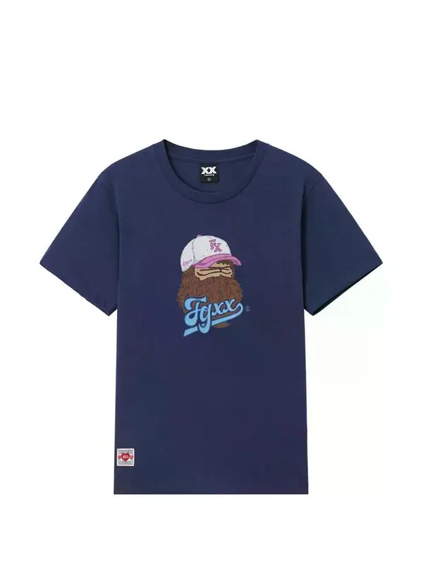 FINGERCROXX Dark Cotton Graphic T-shirt - Blue