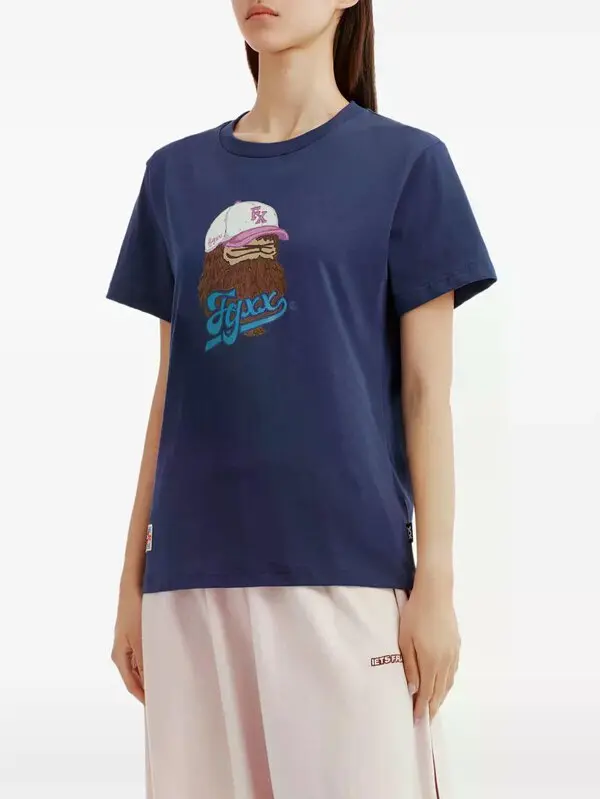 FINGERCROXX Dark Cotton Graphic T-shirt - Blue