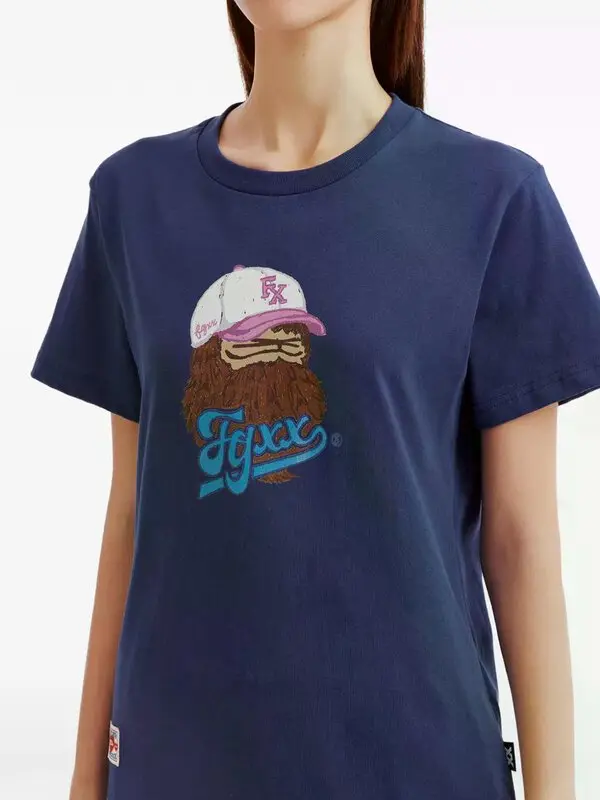 FINGERCROXX Dark Cotton Graphic T-shirt - Blue