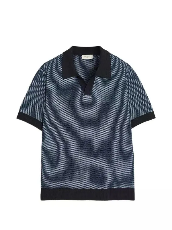 PIACENZA CASHMERE 1733 Patterned Polo Shirt - Blue