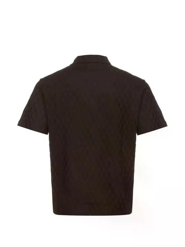 Emporio Armani Textured Polo Shirt - Brown