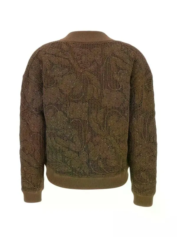 KANGRA Sequin Embroidered Bomber Jacket