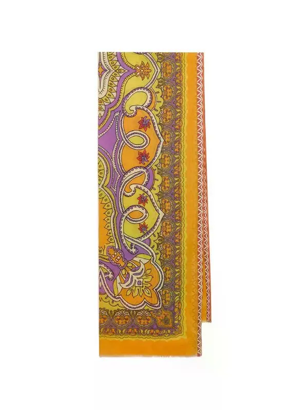 Malìparmi Jacquard Geometric Scarf - Orange