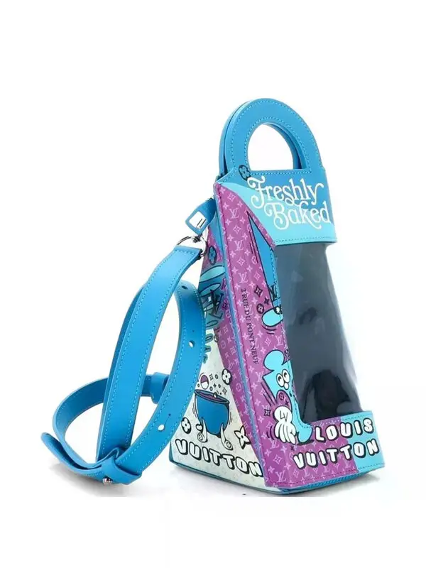 LOUIS VUITTON Printed Leather Sandwich Box Top Handle Bag