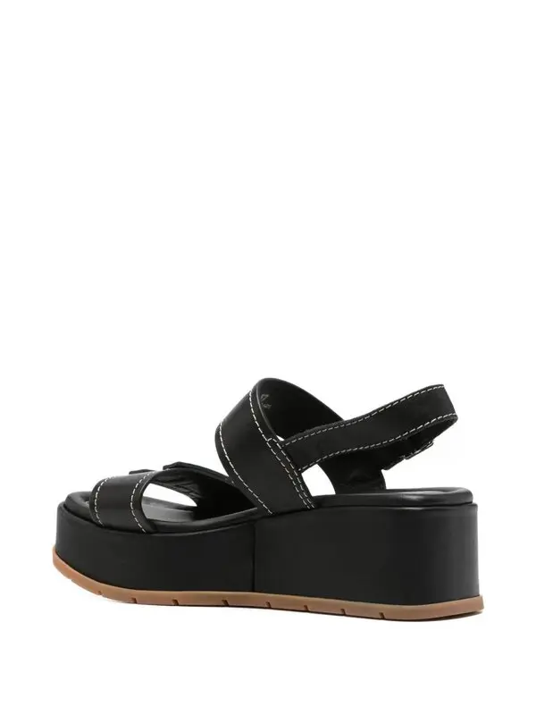 Hogan Platform Sandals With Buckle Fastening And Contrast Topstitching