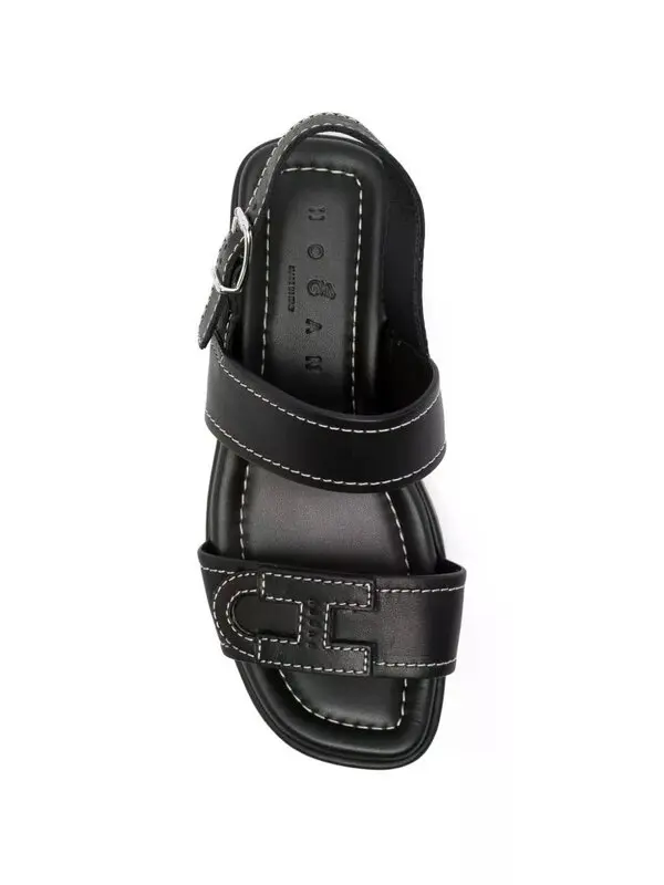 Hogan Platform Sandals With Buckle Fastening And Contrast Topstitching