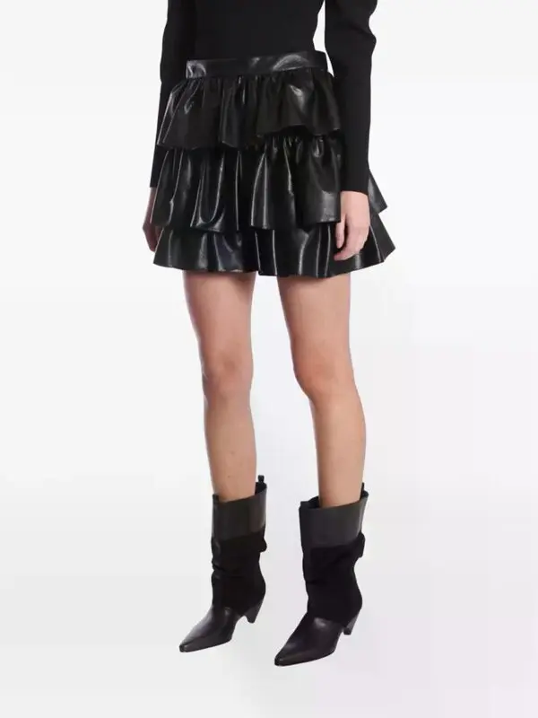 Stella McCartney Tiered Ruffle Mini Skirt - Black