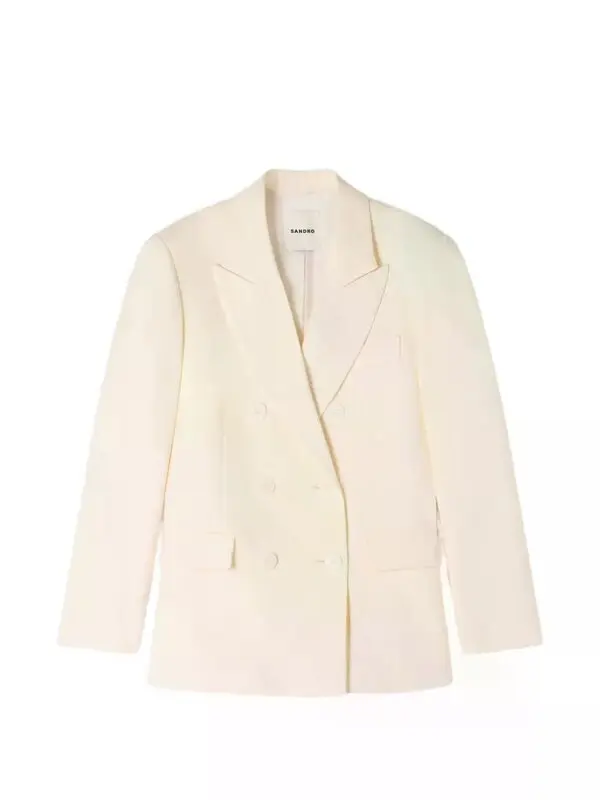 Sandro Double-breasted Tailored Blazer - Neutrals