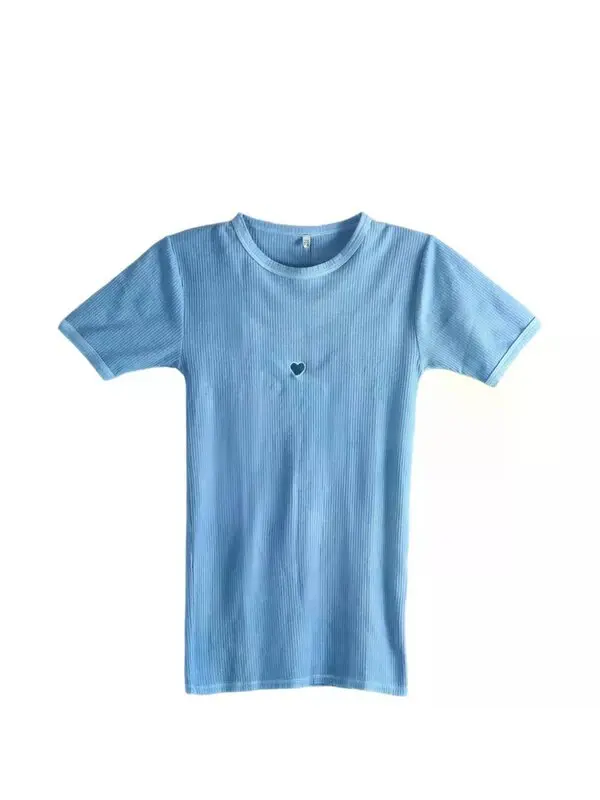 BASERANGE Heart-detail T-shirt - Blue