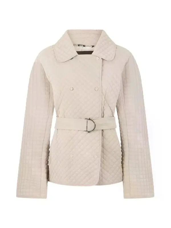 MOORER Belted Quilted Jacket - Neutrals