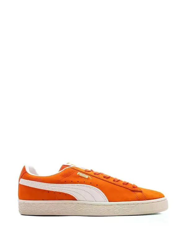 PUMA Suede Sneakers With Stripe Detail - Orange