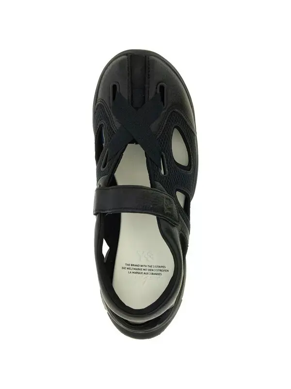 Y3 Hammered Leather Trainers - Black