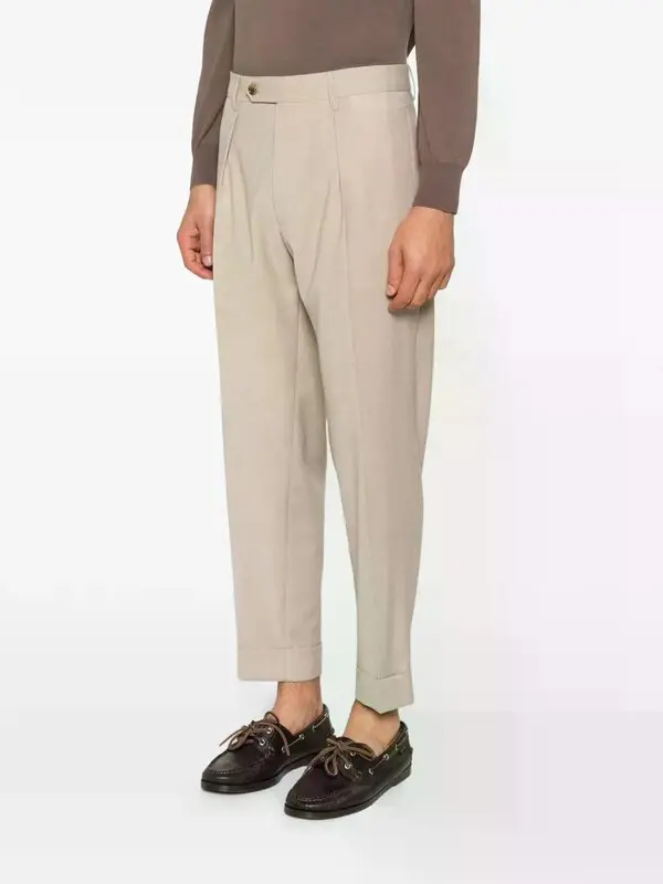 BERWICH Chiaia Pleated Cuffed Trousers - Neutrals
