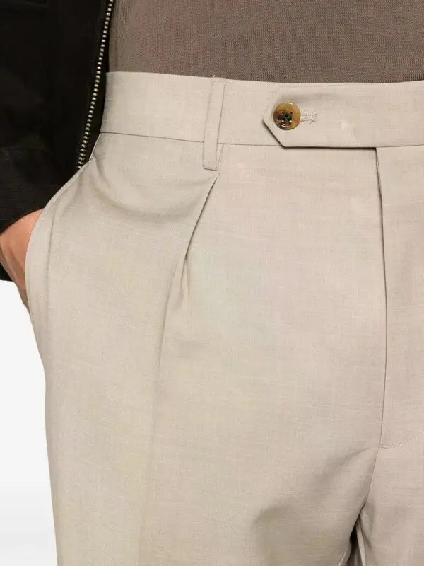 BERWICH Chiaia Pleated Cuffed Trousers - Neutrals