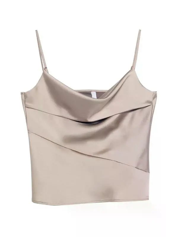 Imperial Cowl Neck Spaghetti Strap Top - Neutrals