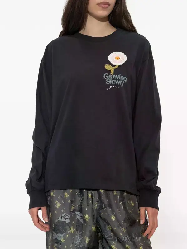 GANNI Embroidered Floral Sweatshirt