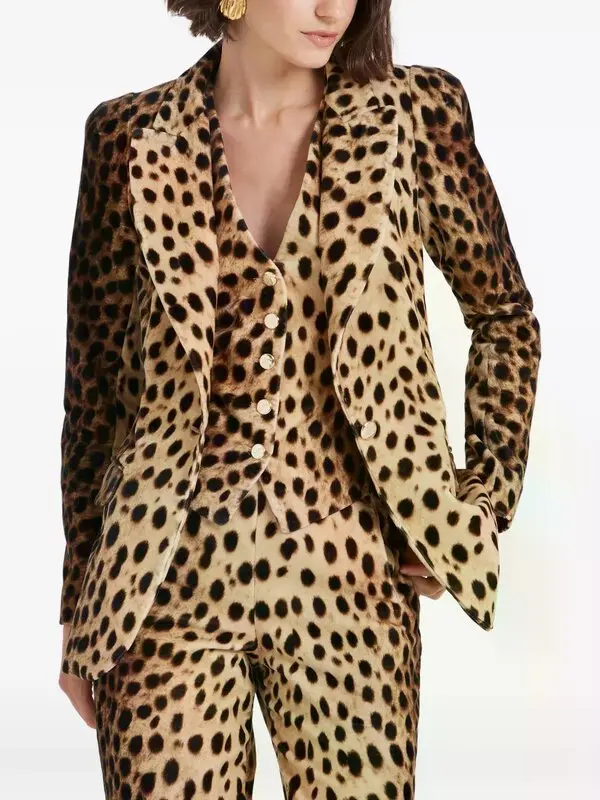 TEMPERLEY LONDON Nemera Leopard Print Single-breasted Blazer