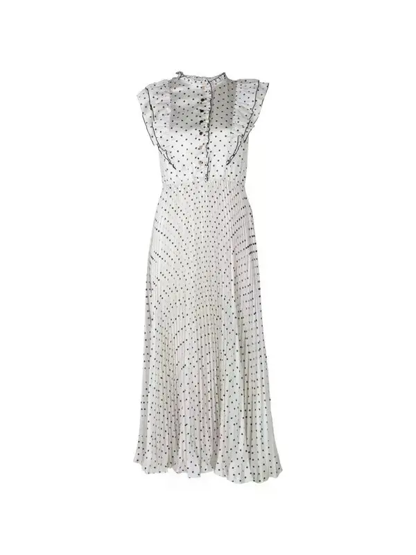 SELF-PORTRAIT Ruffled Polka Dot Midi Dress