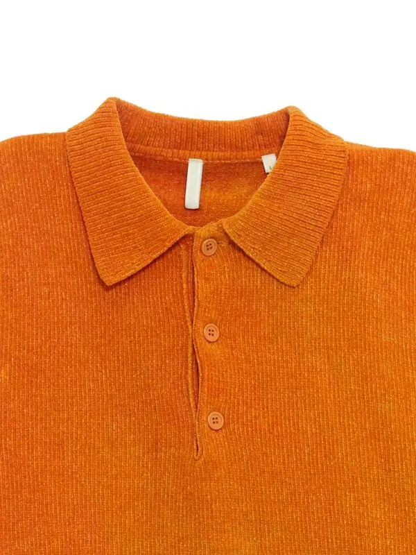 SUNFLOWER Chenile Half-button Polo Shirt - Orange