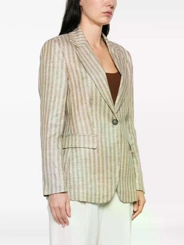 Brunello Cucinelli Striped Single-button Blazer - Neutrals
