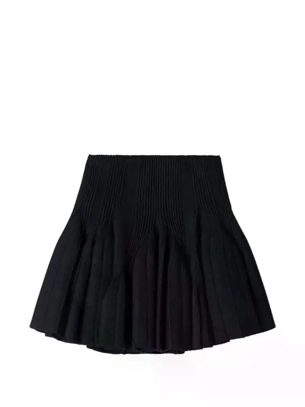 Sandro Mini Knit Godet Skirt - Black