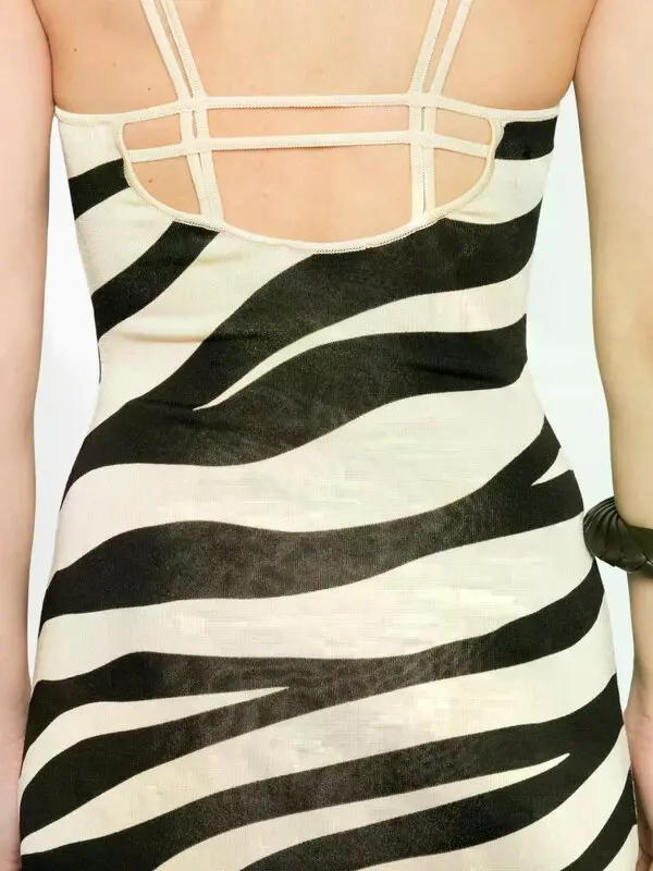 Sandro Zebra Print Knit Halterneck Maxi Dress