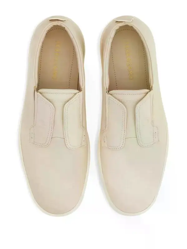 FERRAGAMO Gancini Embossed Loafers - Neutrals