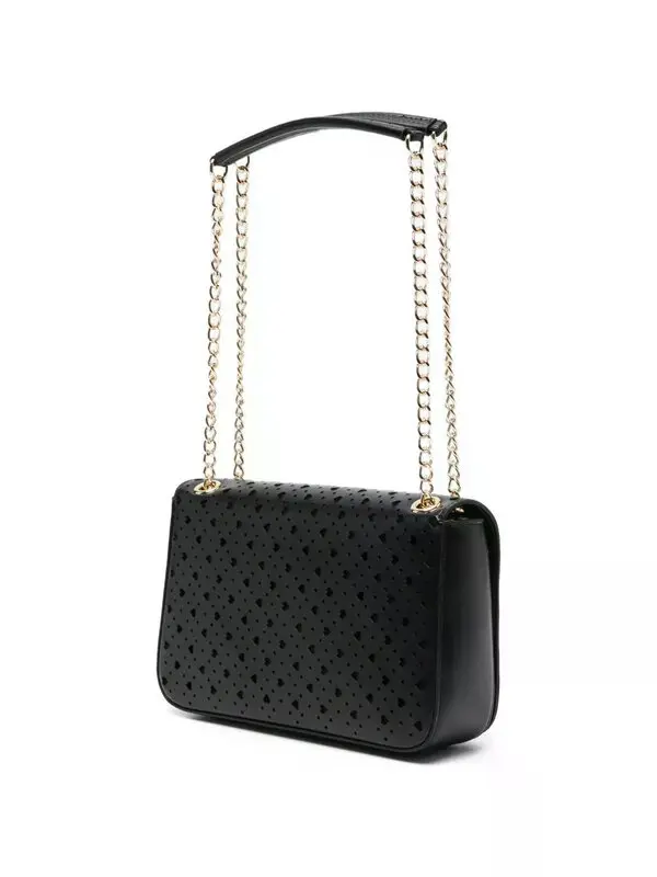 Moschino Perforated Heart Crossbody Bag With Chain Strap