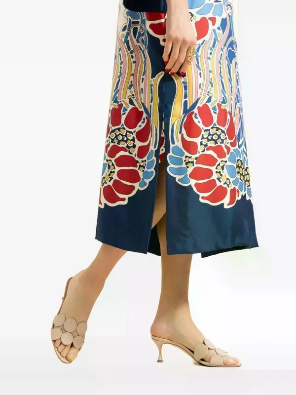 Manolo Blahnik Beige Appliqué Open Toe Sandals - Neutrals