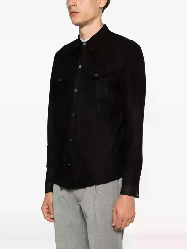 SALVATORE SANTORO Suede Shirt - Black