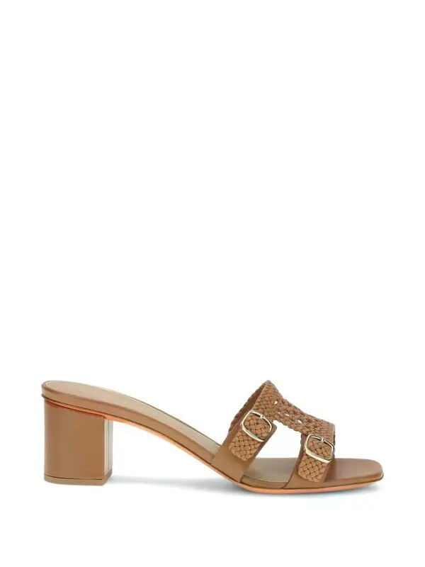 Santoni Woven Double-buckle Pumps - Neutrals