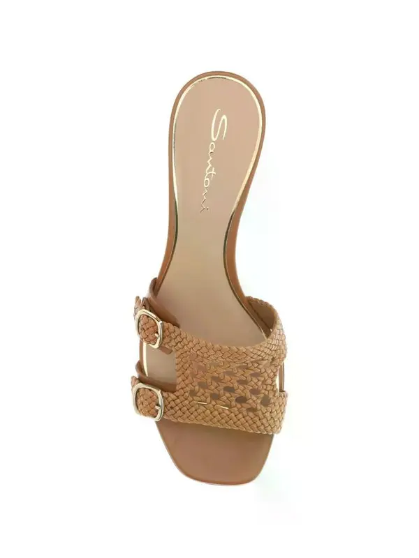 Santoni Woven Double-buckle Pumps