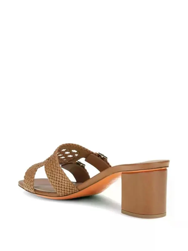 Santoni Woven Double-buckle Pumps
