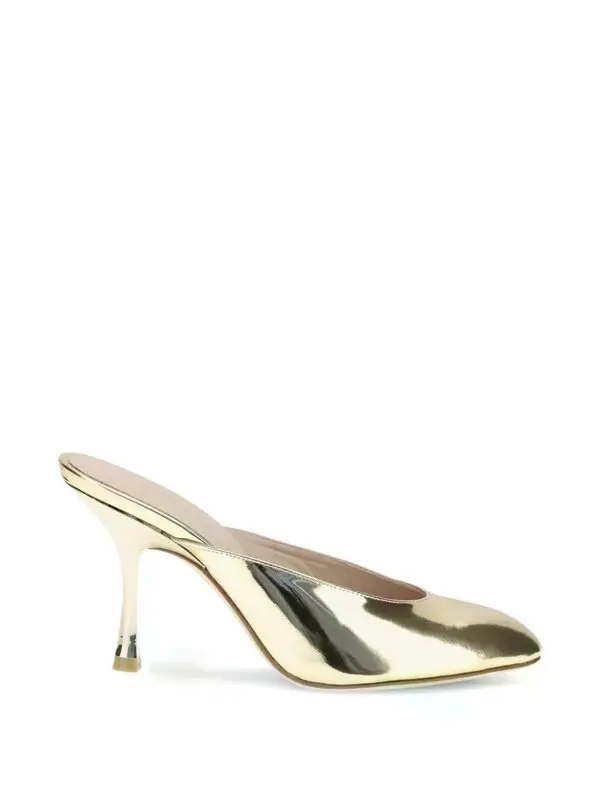 STUART WEITZMAN Madison Round-toe Mules - Gold